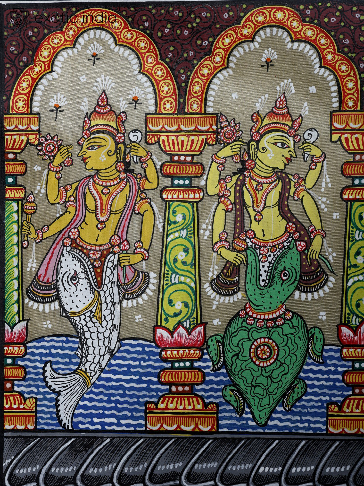 Exotic India Dashavatara Pattachitra Painting | Traditional Folk Art Of Odisha | Wayfair